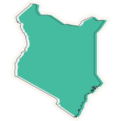 Kenya Map - Blue Sticker