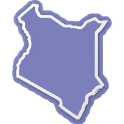 Kenya Map On Purple Sticker