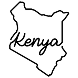 Kenya Outline Map Lettering Sticker