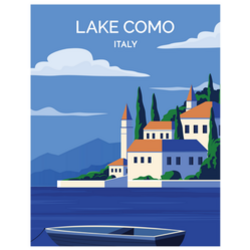 Lake Como Italy Illustration Sticker