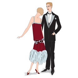 Lavish 1920's Fashion Couple Sticker