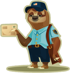 Lazy Sloth Postman Sticker
