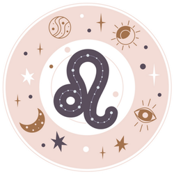 Leo Horoscope Sign Pink Elements Sticker