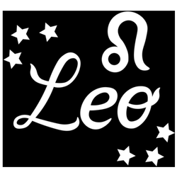 Leo Zodiac Star Lettering Sticker