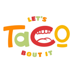 Lets Taco Bout It Colorful Mouth Lettering Sticker