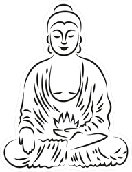 Line Art Buddha Sketch Sticker