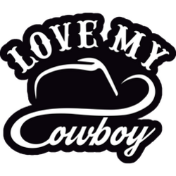 Love My Cowboy Lettering Sticker