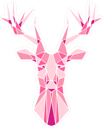 Low Poly Pink Deer Sticker