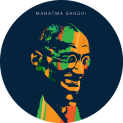 Mahatma Gandhi Colorful Illustration India Sticker