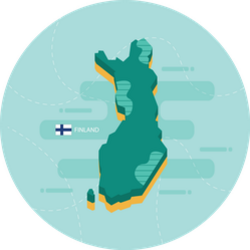 Map Of Finland Cartoon Sticker