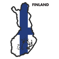 Map Of Finland With Flag Sticker