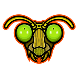 Mascot Icon Head Of A Praying Mantis Sticker