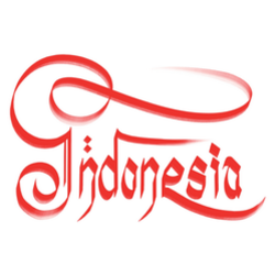 Modern Hand Drawn Indonesia Lettering Sticker
