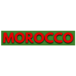 Morocco Country Lettering In Flag Colours Sticker