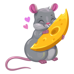Mouse Loves Cheese Sticker