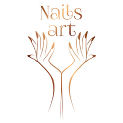 Nails Art Golden Salon Logo Sticker