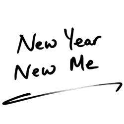 New Year New Me Message Underlined Sticker