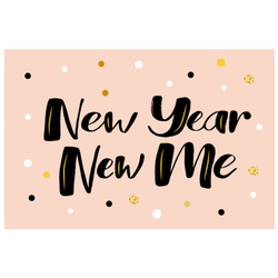 New Year New Me Pink Text And Circles Sticker