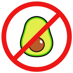 No Avocado Sign Sticker