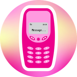 Old Mobile Phone Gradient 90s Sticker