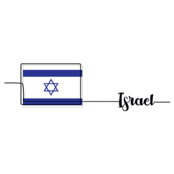 One Line Drawing Israel Flag Lettering Sticker