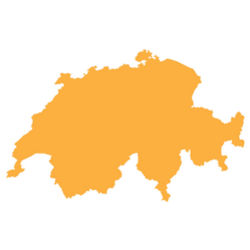 Orange Color Detailed Map Of Switzerland Sticker