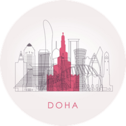 Outline Doha Qatar Skyline Sticker