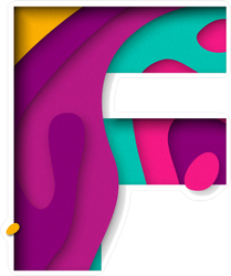 Paper Cut Letter F Sticker