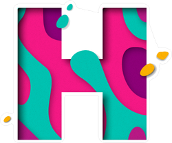 Paper Cut Letter H Sticker