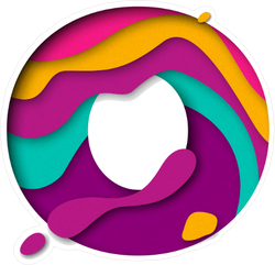 Paper Cut Letter O Sticker