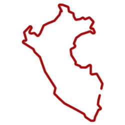 Peru Red Map Icon Sticker