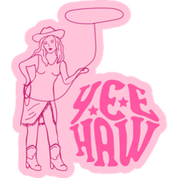 Pink Fashion Cowgirl Yee Haw Sticker