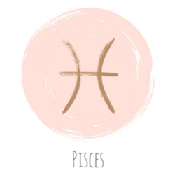Pink Gold Pisces Horoscope Icon Sticker