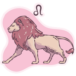 Pink Leo Zodiac Lion Sticker