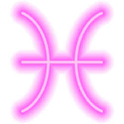 Pink Neon Zodiac Sign Pisces Sticker