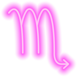 Pink Neon Zodiac Sign Scorpio Sticker