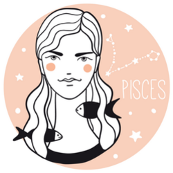 Pink Pisces Girl Sketch Sticker