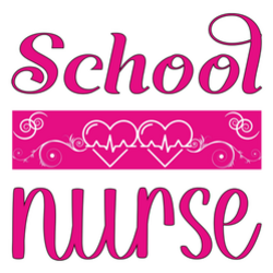 Pink School Nurse Lettering Sticker