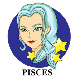 Pisces Zodiac Sign Cartoon Star Illustration Sticker