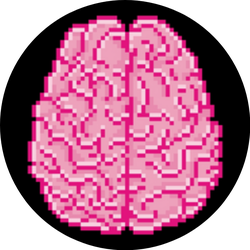 Pixel Art Bloody Brain Icon Sticker