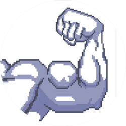 Pixel Art Bodybuilder Fitness Model Sticker