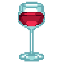 Pixel Art Glass Of Red Wine Sticker