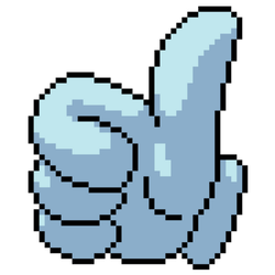 Pixel Art Thumb Up Isolated Cartoon Sticker