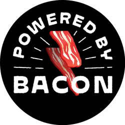 Powered By Bacon Funny Breakfast Sticker