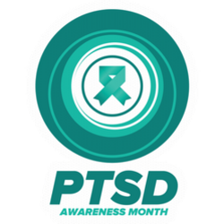PTSD Awareness Month Round Ribbon Sticker