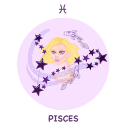 Purple Constellation Zodiac Sign Pisces Sticker