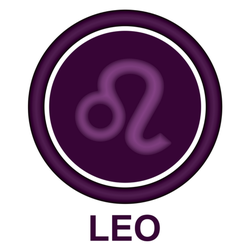 Purple Leo Zodiac Sign Sticker