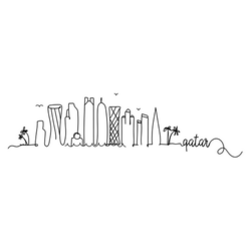 Qatar City Skyline Doodle Sticker