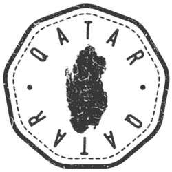 Qatar Map Stamp Retro Postmark Sticker
