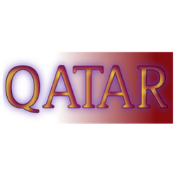 Qatar National Name Gradient Flag Colors Sticker